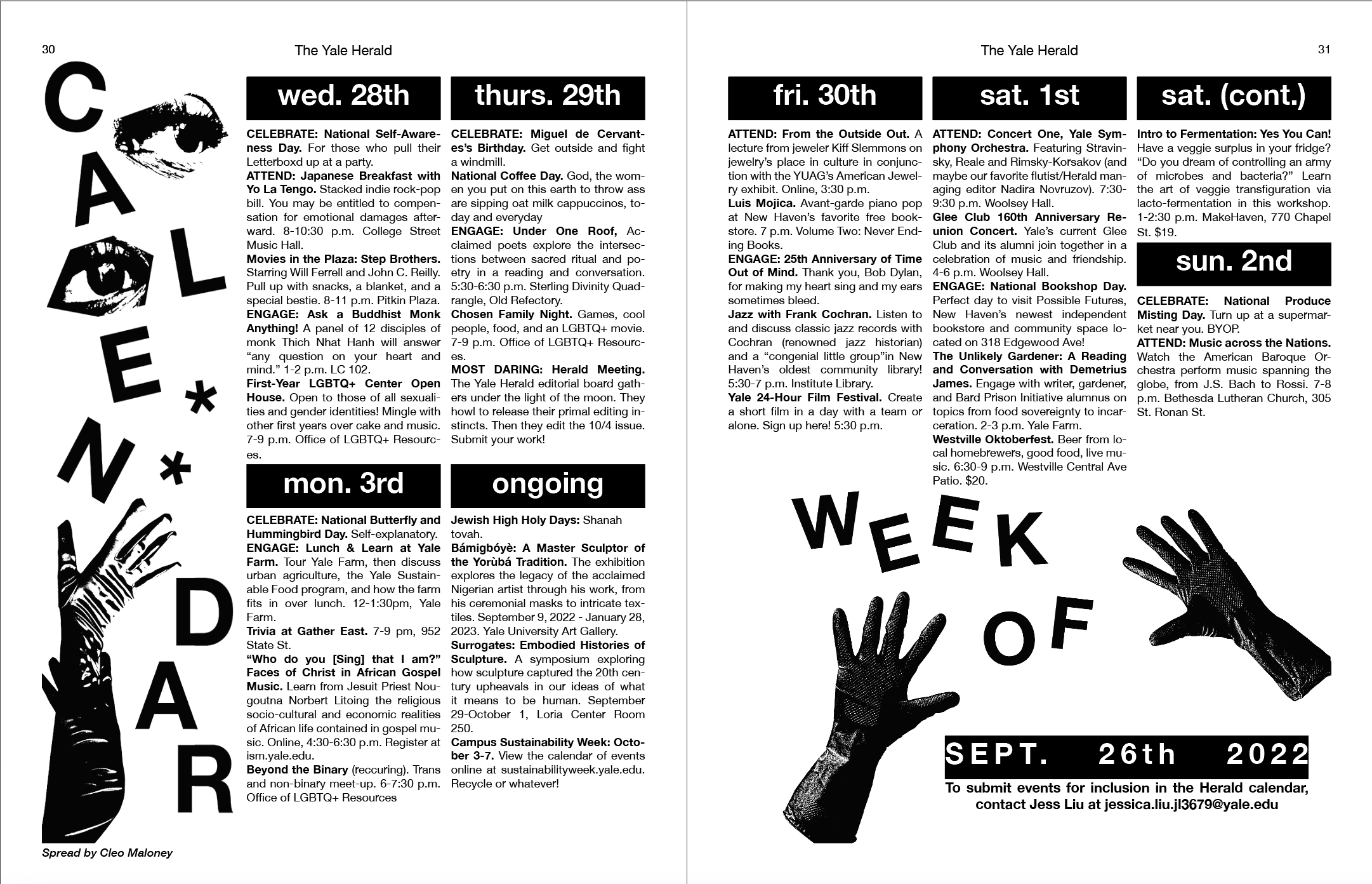 Calendar – The Yale Herald