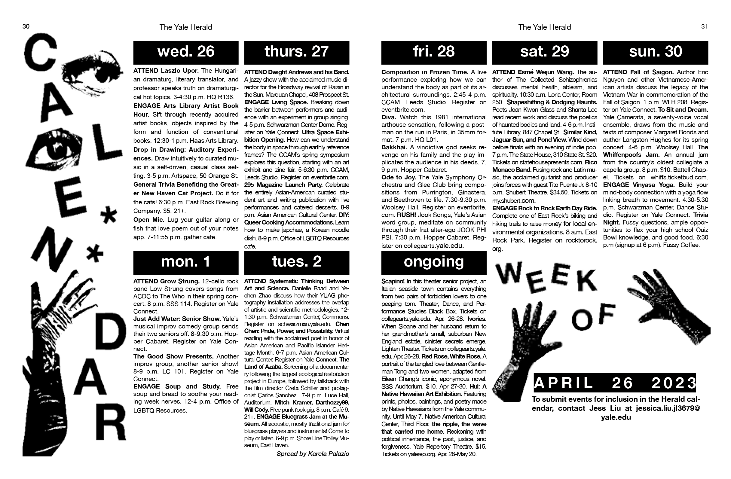 Calendar – The Yale Herald